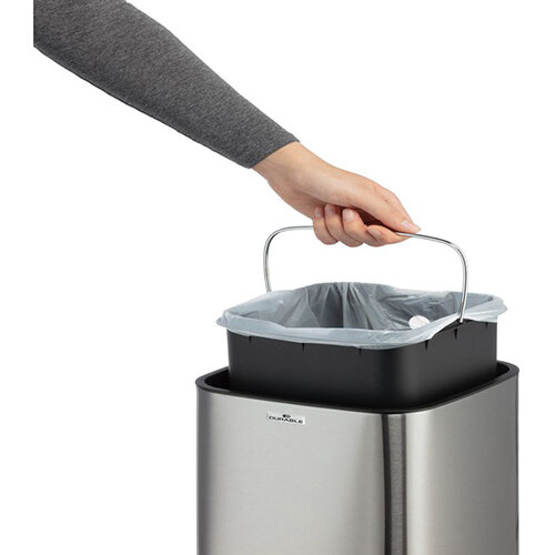 Durable Sensor Waste Bin No Touch Square 6 Litre 342023 - Hunt Office UK