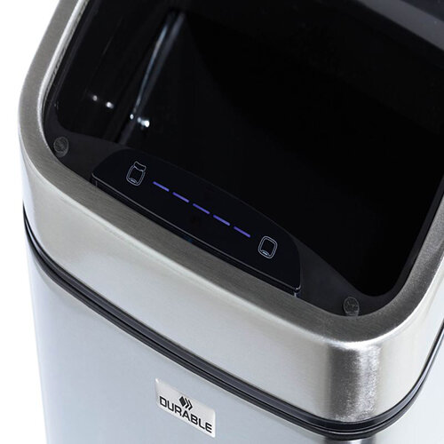 Durable Sensor Waste Bin No Touch Square 6 Litre 342023 - Hunt Office UK