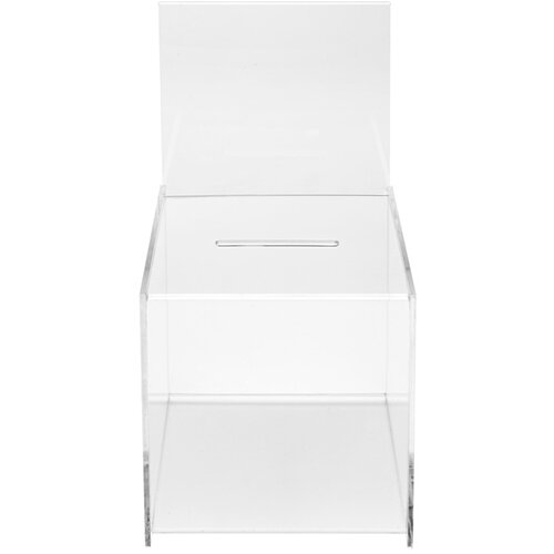 Deflecto Business Card Collection Box With Sign Holder Clear DE66001 ...