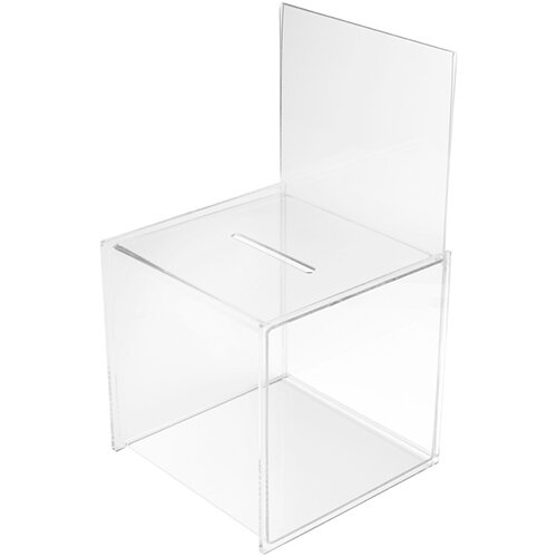 Deflecto Business Card Collection Box With Sign Holder Clear DE66001 ...