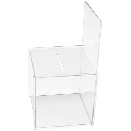 Deflecto Business Card Collection Box With Sign Holder Clear DE66001 ...