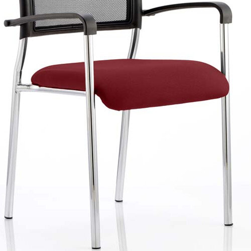 Brunswick Boardroom & Visitor Armchair with Chrome Frame & Chilli Red ...
