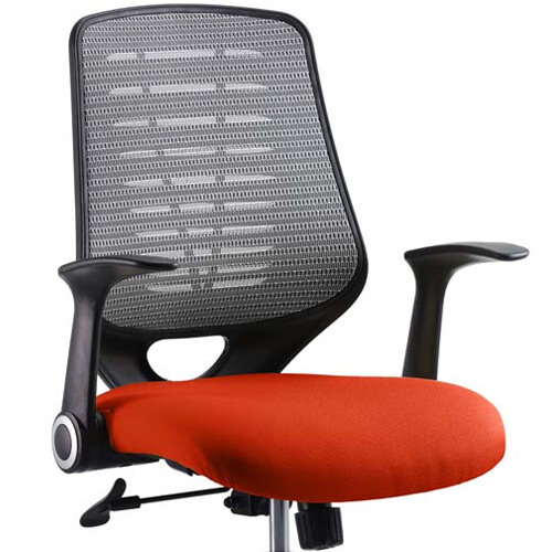 Relay Task Operator Office Chair Silver Back Pimento Rustic Orange ...