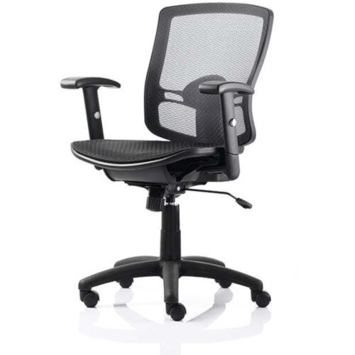 Palma Task Operator Office Chair Black Mesh Back Black With Arms - Hunt ...
