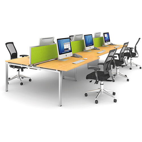 Adapt II back to back desks 1200mm x 1600mm - silver frame, walnut top ...