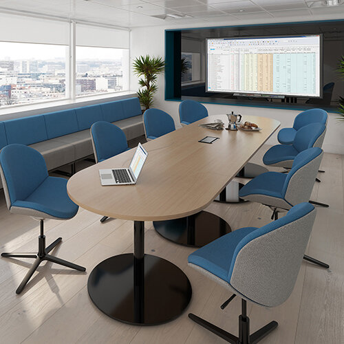 Eternal Square Boardroom Table Extension 1000mm x 1000mm - Brushed ...