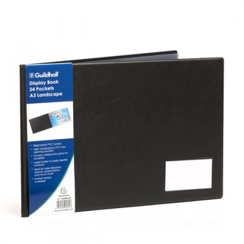 Goldline Display Book Landscape 24-Pocket A3 GDB24/L - Hunt Office UK