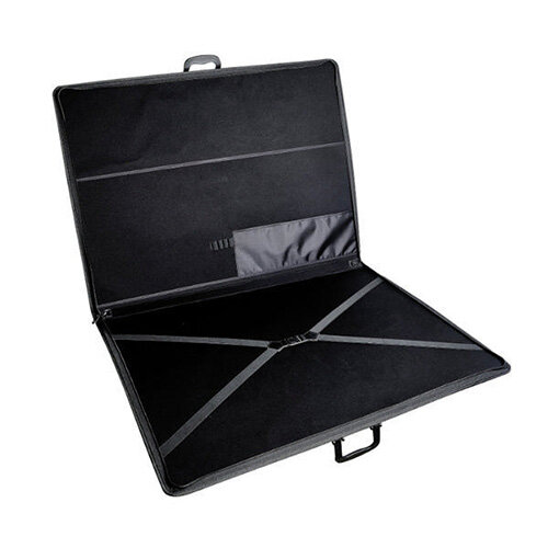 A1 Portfolio Case Black Zipped Goldline - Hunt Office UK