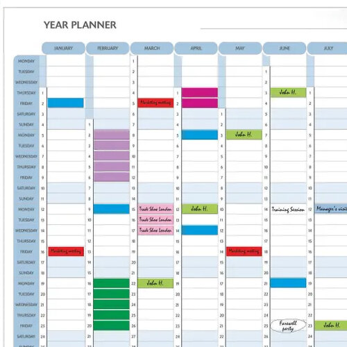 Exacompta Magnetic Dry-wipe Perpetual Year Planner Size W900 x H590mm ...