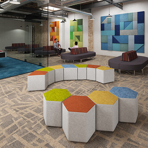 Groove modular breakout seating - hexagon shape - Hunt Office UK