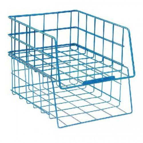 Blue Universal Large Capacity Stacking Wire Tray - Hunt Office UK