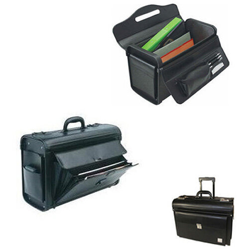 Pilots Case PVC Black Briefcase - Hunt Office UK