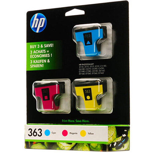 HP 363 Colours Inkjet Cartridge 3 Pack CB333EE - Hunt Office UK
