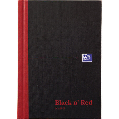 Black n Red A6 Book C66655 Casebound 192 Pages Pack 5 - Hunt Office UK