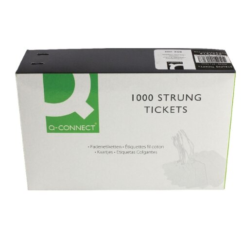 Q-Connect Strung Ticket 48x30mm White Pack of 1000 KF01620 - Hunt Office UK