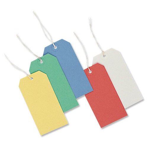Q-Connect Strung Tag 120x60mm Green Pack of 1000 KF01624 - Hunt Office UK