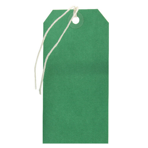 Q-Connect Strung Tag 120x60mm Green Pack of 1000 KF01624 - Hunt Office UK