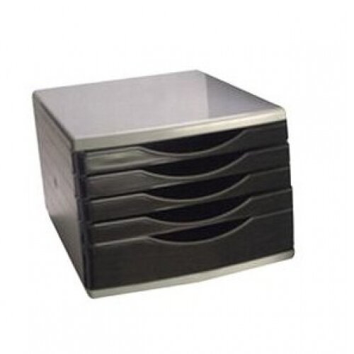 Q-Connect 5 Drawers Tower Black/Grey KF02253 - Hunt Office UK