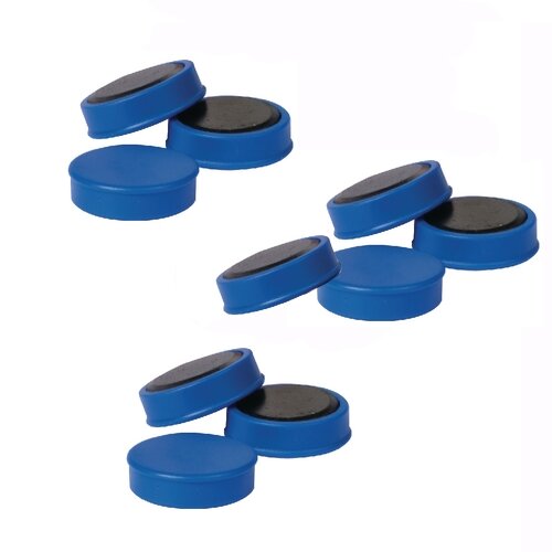 Whiteboard Magnets 25mm Blue Pack of 10 Q-Connect KF02640 - Hunt Office UK