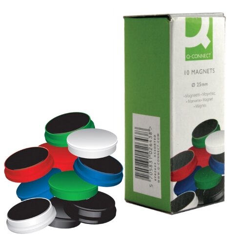 Q-Connect Magnet 25mm Assorted Pk 10 KF02643 - Hunt Office UK