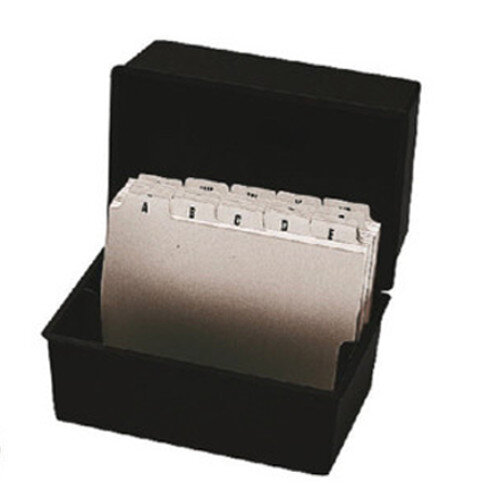 Q-Connect Card Index Box 152x102mm 6x4 Inches Black - Hunt Office UK
