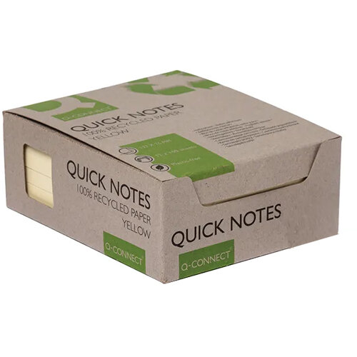 Q-Connect Recycled Notes 127x76mm Yellow Pack of 12 KF17322 - Hunt ...