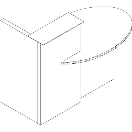 Ovo Small Reception Desk Chestnut with Left White Pastel Low Level ...