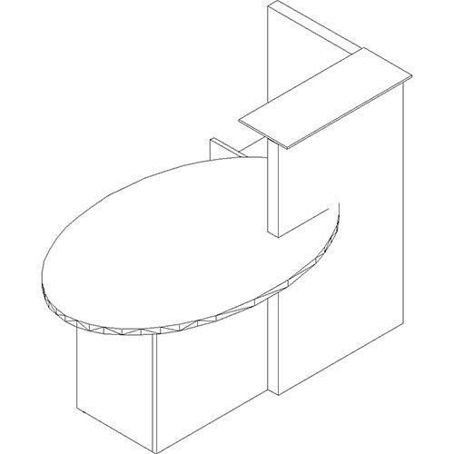 Ovo Small Reception Desk Cocoa with Right White Pastel Low Level ...