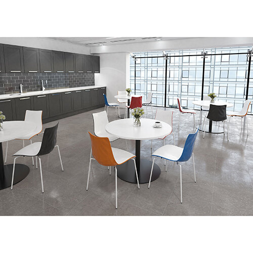 Monza Square Oak Coffee Table with Flat Round Black Base 700mm - Hunt ...