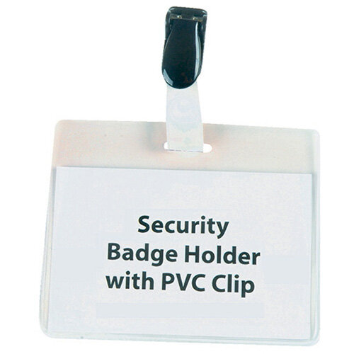 Security Name Badge 60x90mm Box25 - Hunt Office UK