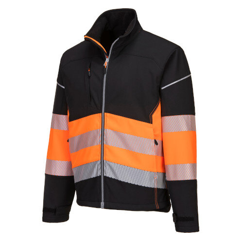 Portwest PW375 PW3 Softshell Jacket Class 1 Black & Orange Medium ...