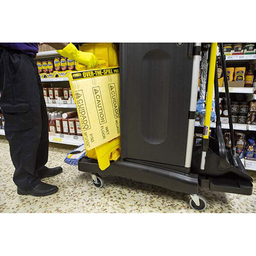 Rubbermaid Housekeeping Service Cart with Color Coded Pails Black ...