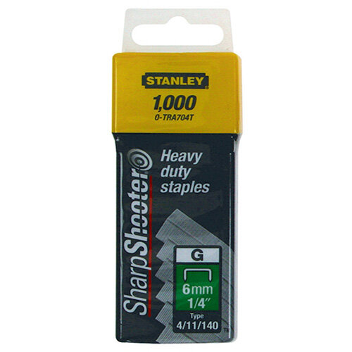 Stanley SharpShooter Heavy Duty 8mm 5/16in Type G Staples Pack of 1000 ...