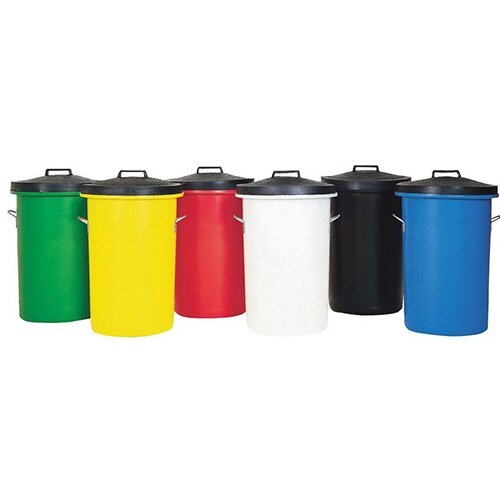 Heavy Duty Coloured Dustbin White 85 Litre 311967 - Hunt Office UK