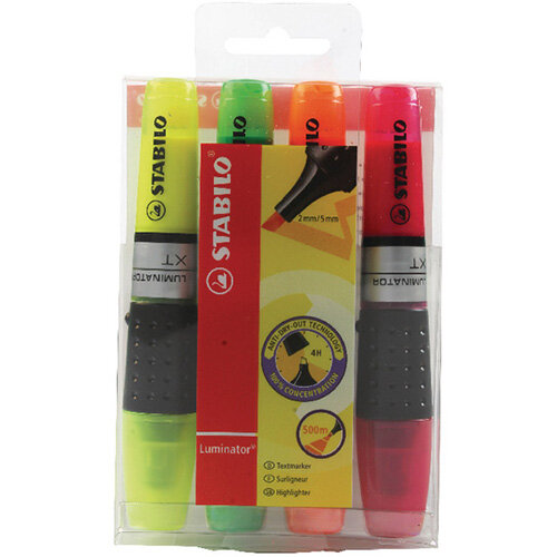Stabilo Luminator Highlighter Pens Assorted Colours Wallet Pack of 4 71 ...