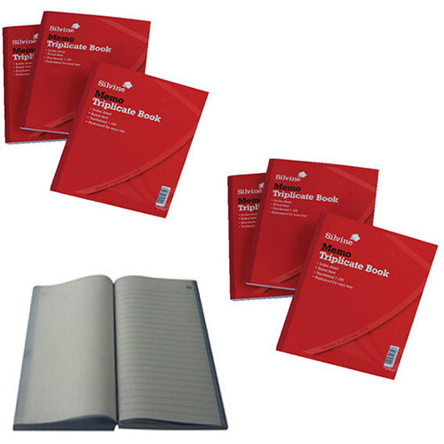 Silvine Triplicate Book 10x8 Memo Pack of 6 - Hunt Office UK