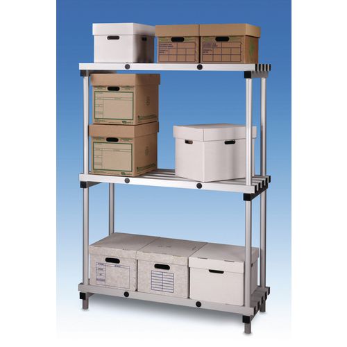 Anodised Aluminium Shelving Static Unit HxWxDmm 1495x1200x400 - Hunt ...