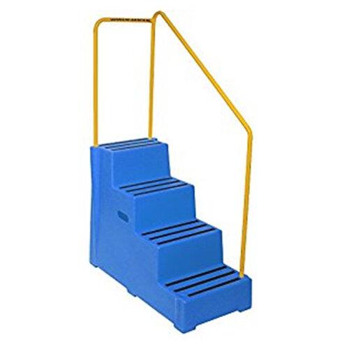 Plastic Safety Steps Four Step Blue - Hunt Office UK