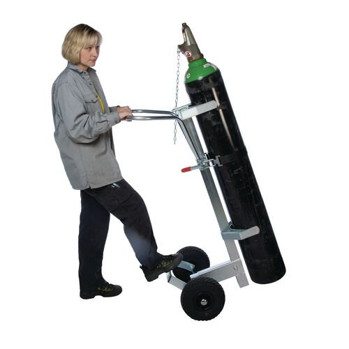 Ergonomic Cylinder Trolley Capacity 80Kg Pneumatic Tyred Wheels - Hunt ...