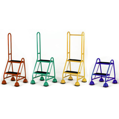 Cup Step With Slip Resistant Treads No Handrail 2 Tread In Blue Height ...