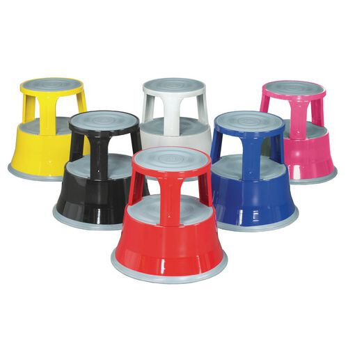 Steel Mobile Safety Step Stool Yellow - Hunt Office UK