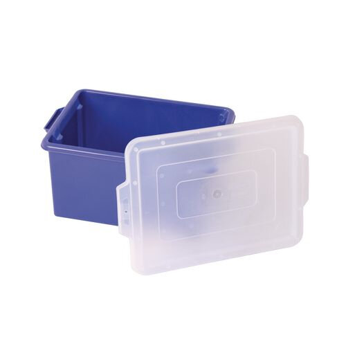 Container 48.5L Plastic In Blue With Opaque Lid - Hunt Office UK