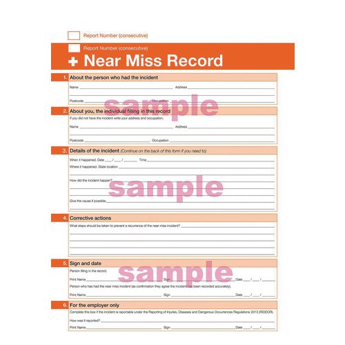 Near Miss Record Book - Hunt Office UK