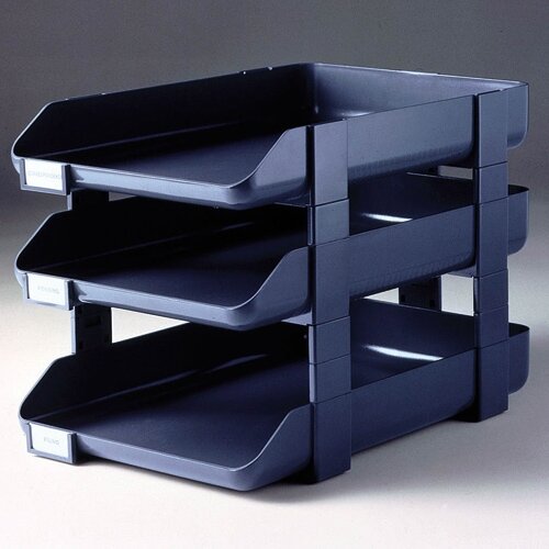 Rexel Agenda Classic Letter Tray Risers Charcoal Pack 5 - Hunt Office UK