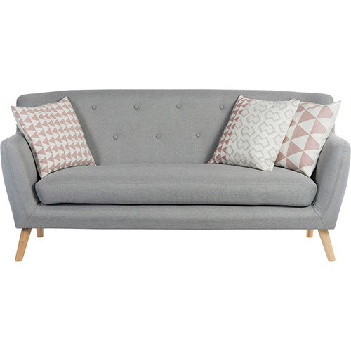 SKANDI 3 Seater Grey Fabric Upholstered Sofa - Hunt Office UK