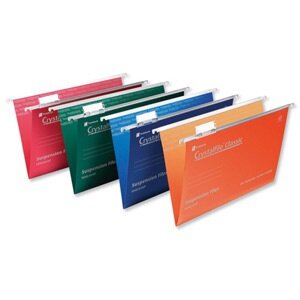 Rexel Crystalfile Foolscap Suspension File Green V-base 15mm Pack 50 ...