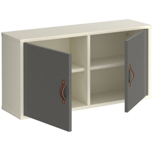 Universal Box Shelving Unit With Double Doors W800xD250xH440mm - White ...