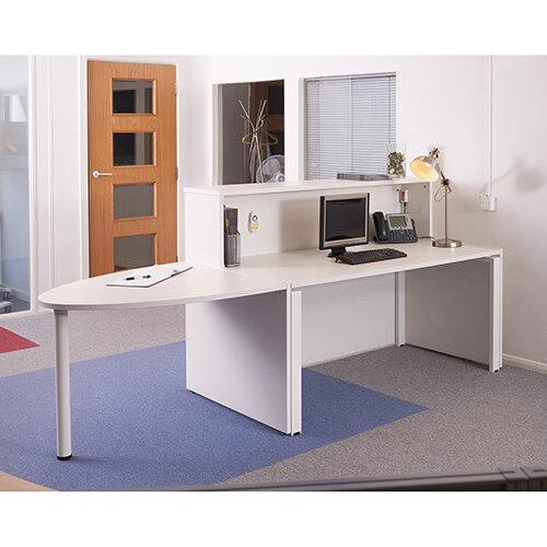 Welcome Reception Desk D-end Extension 1000mm x 888mm - Beech - Hunt ...