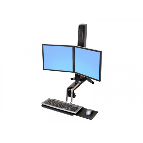 Ergotron WorkFit-S Dual Sit-Stand Workstation - Stand (tray, desk clamp ...