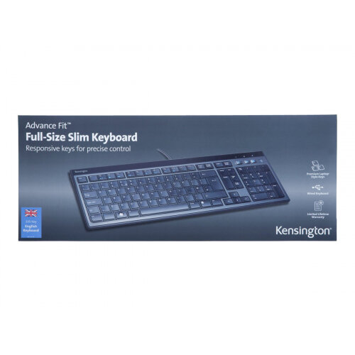 Kensington SlimType - Keyboard - USB - English - United Kingdom - black ...
